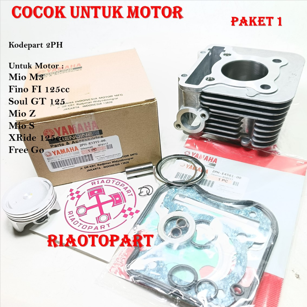 Jual BLOK SEHER KOMPLIT PISTON + TOPSET ( 125 CC ) YAMAHA MIO M3 , MIO 125 , MIO S , Z , GT 125 ...