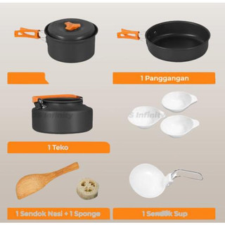 Jual [DDS HOME] Alat Masak Camping Cooking Set Camping Panci Teko DS308 ...