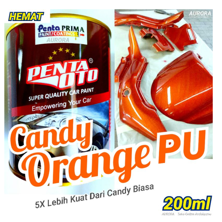 Jual Cat Candytone Orange PU Penta Oto Candy Tone Oranye Oren Kemasan ...