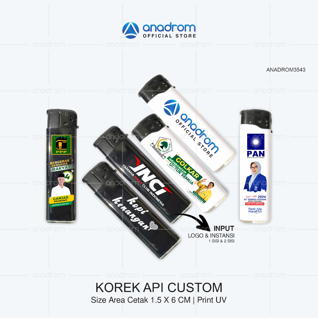 Jual Korek Api Gas Custom Print UV | Mancis Custom Print UV | Media ...