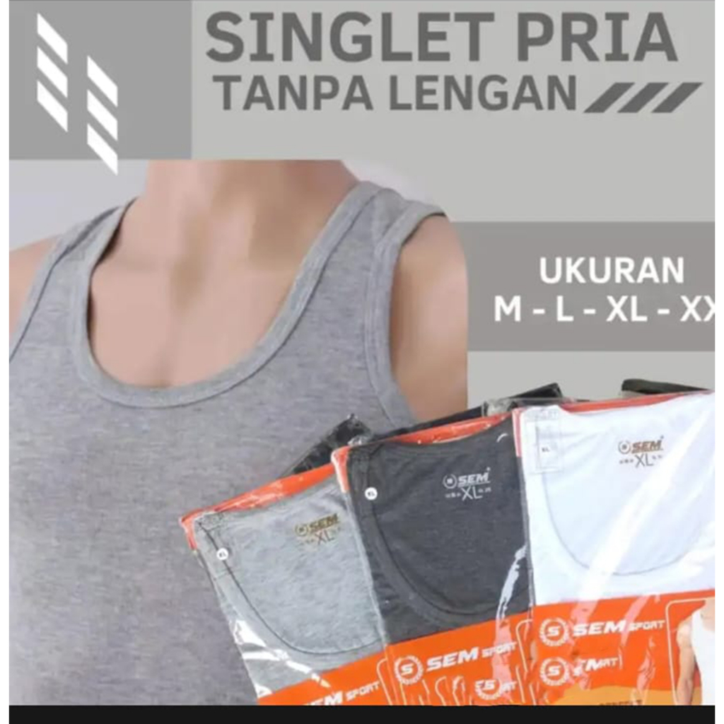 Jual Singlet / Kaos Kutang Pria Dewasa SEM SPORT SM66 By Agree Bahan ...