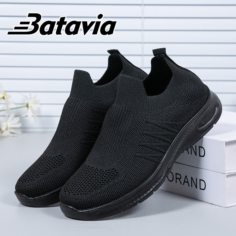 Jual Batavia Sepatu kets wanita sepatu rajut hitam canggih bernapas ...