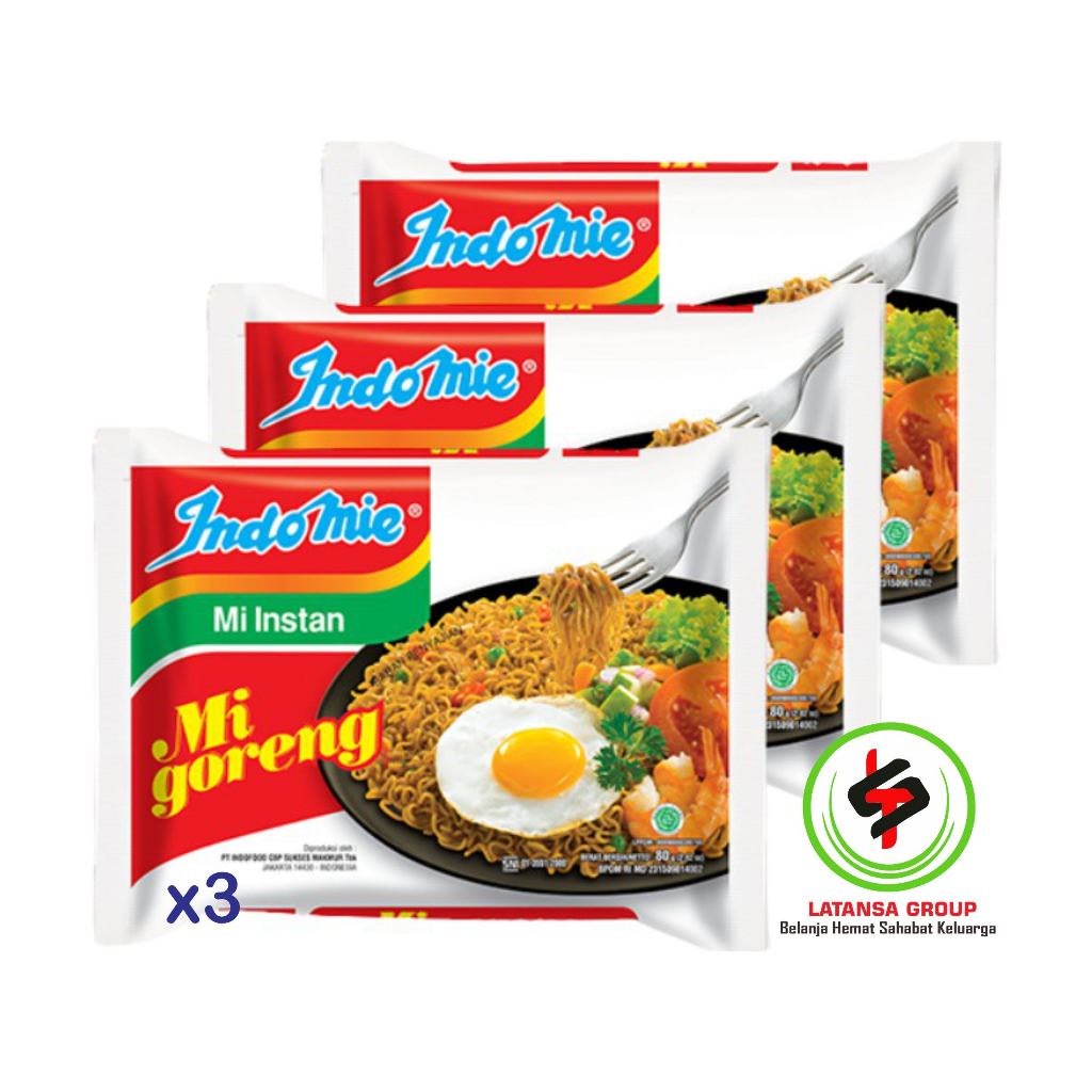 Jual Indomie Mi Instan Goreng 84g X 3 PCs | Shopee Indonesia