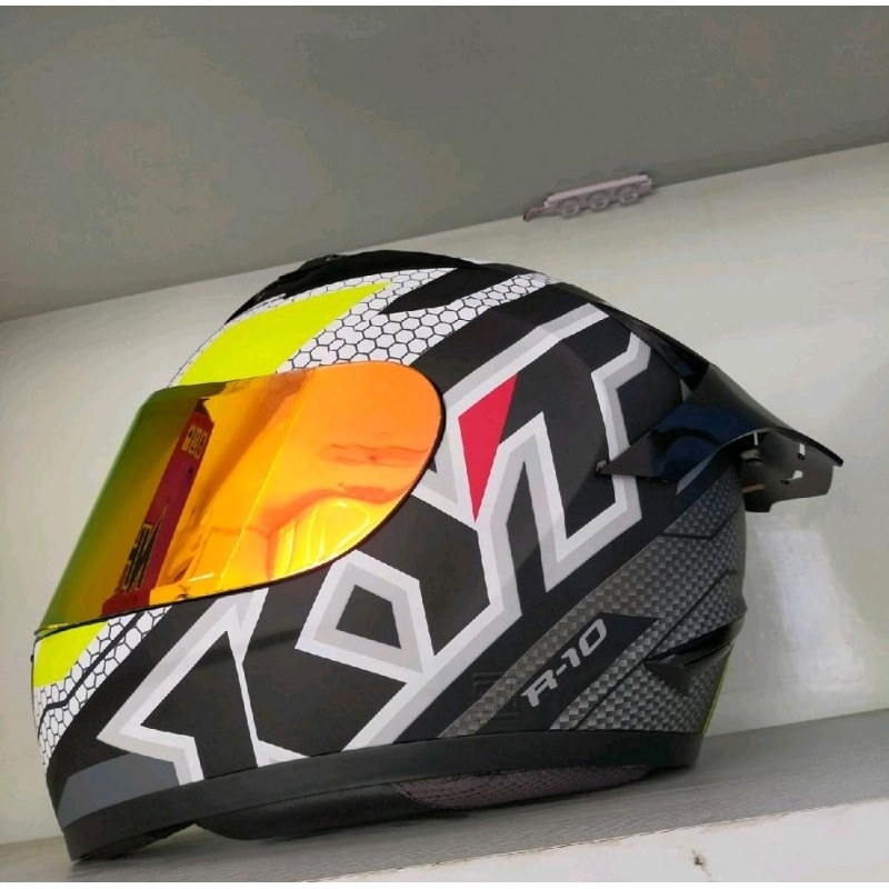 Jual Helm KYT R10 Seri 5 Yellow Paket Ganteng (COD) | Shopee Indonesia
