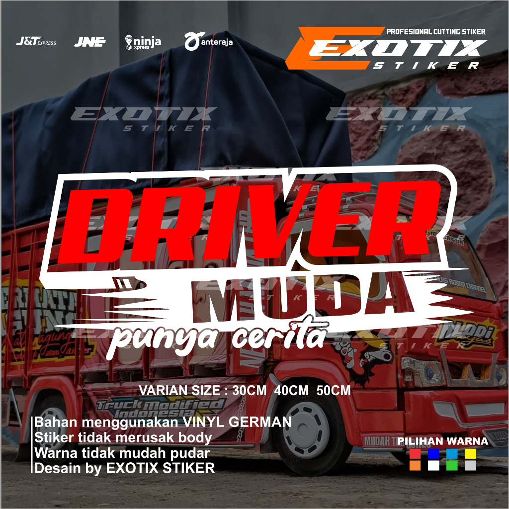 Jual Stiker kaca driver muda stiker truk pick up stike variasi kaca ...