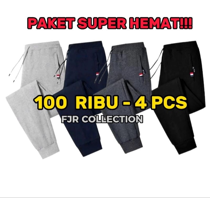 Jual Celana jogger panjang training zipper 100 ribu dapat 4 pcs ...