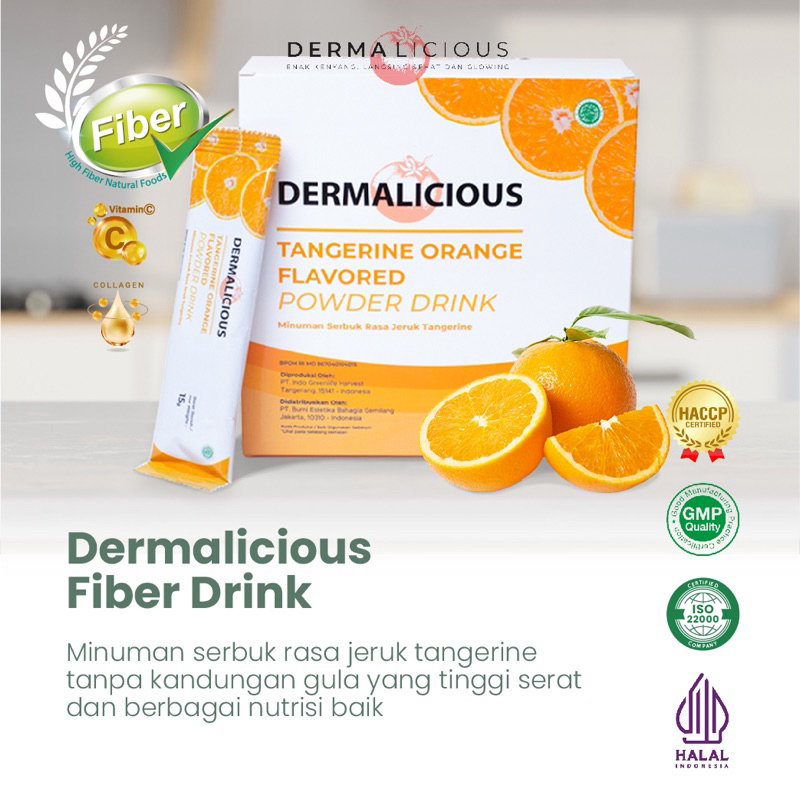 Jual Dermalicious Fiber Drink - 450g (30 Sachet @15g) | Shopee Indonesia