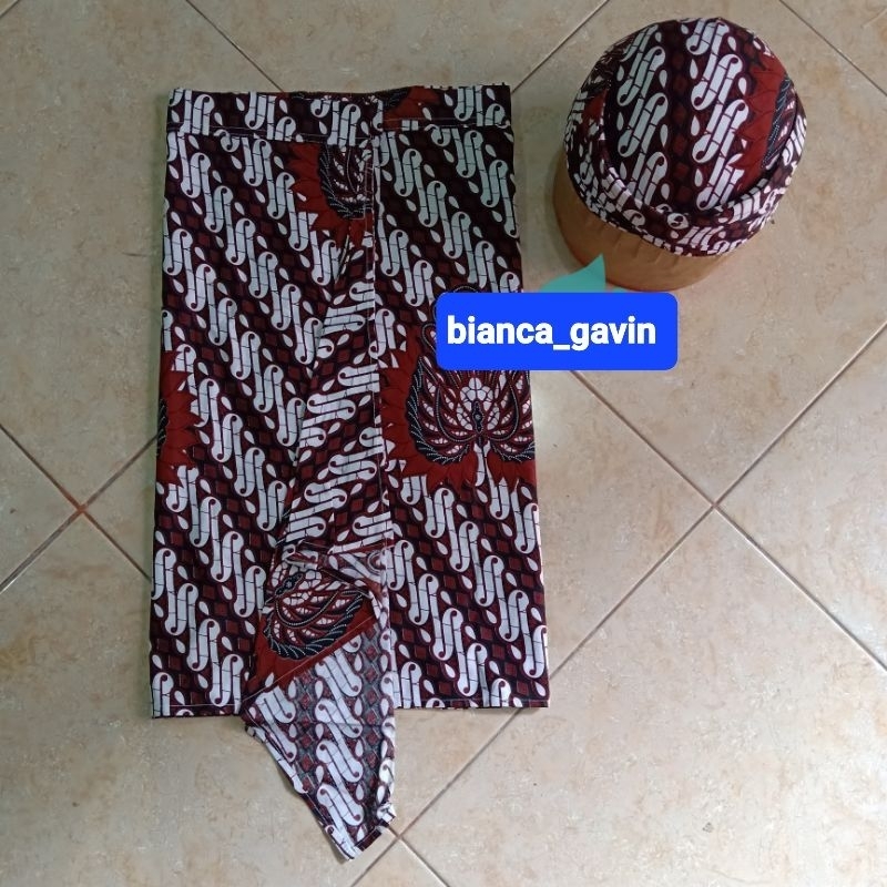 Jual Set Blangkon + Sapit Urang / Sembong, Motif Lereng Garuda | Shopee ...