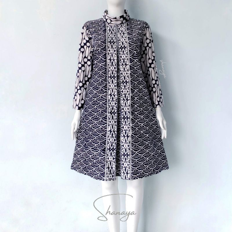 Jual Shanaya Baju batik wanita tunik gipsy hitam pink merah tunik batik ...