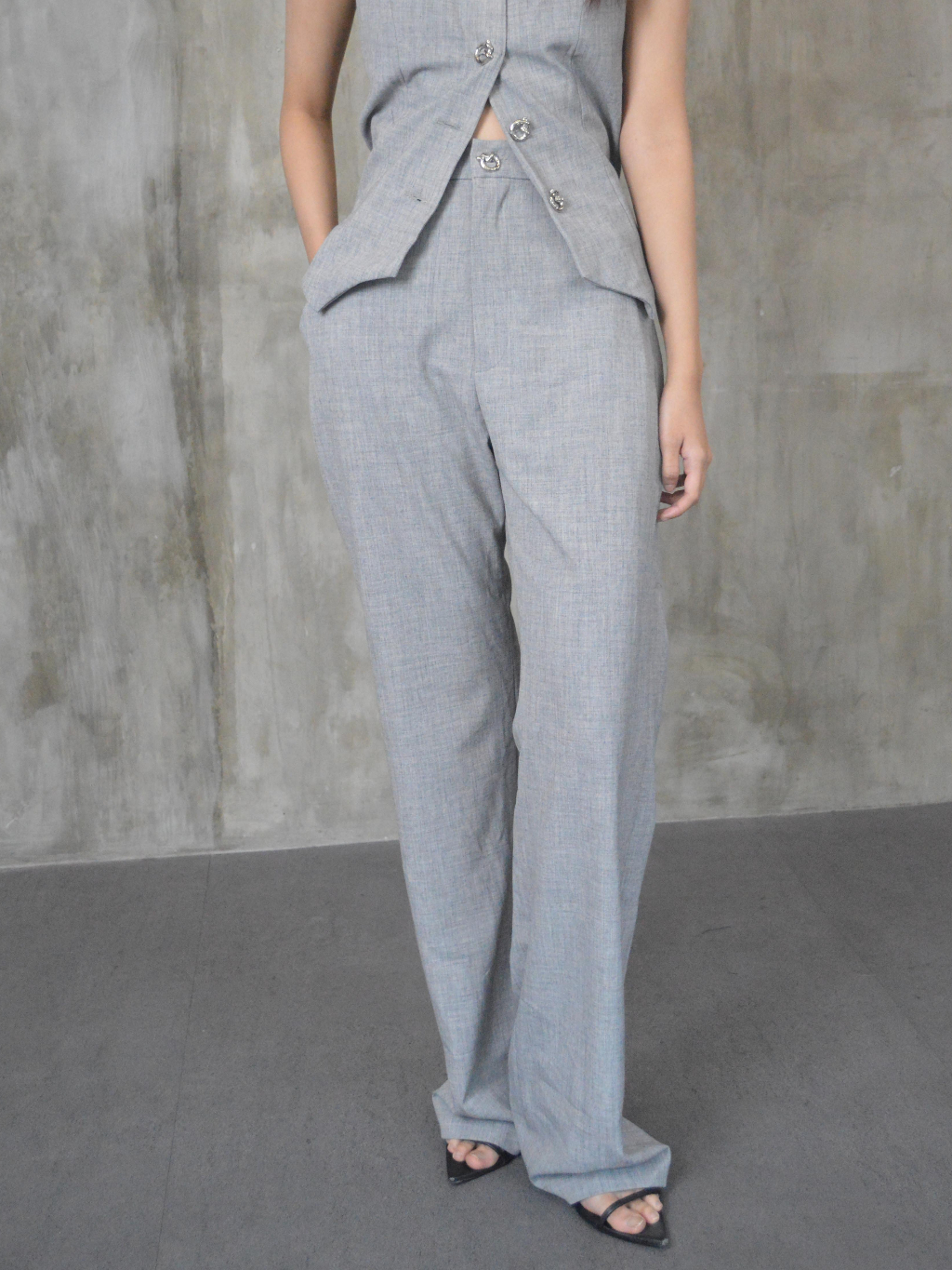 Jual Nine Studio - Piper Pants Grey | Shopee Indonesia