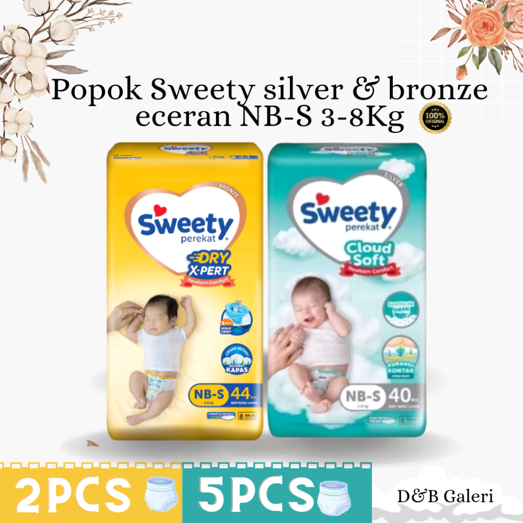 Jual Popok sweety silver & bronze NBS eceran 5pcs | Shopee Indonesia