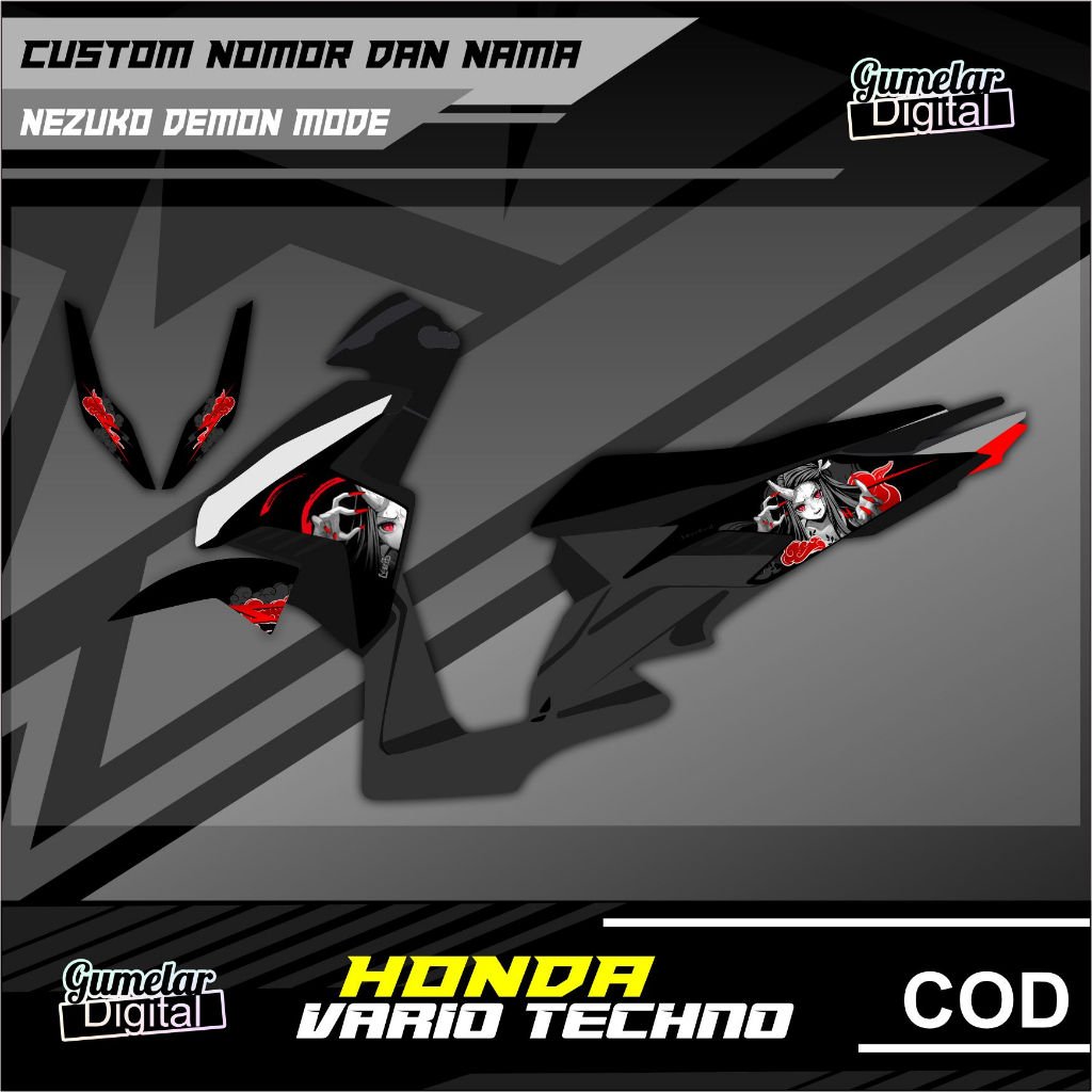 Jual STRIPING SIMPEL HONDA VARIO TECHNO NEZUKO DEMON MODE SUDAH DI ...