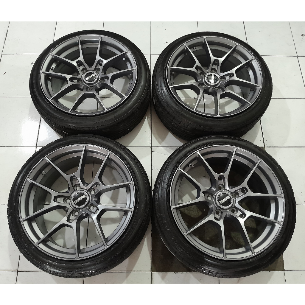 Jual VELG MOBIL SECOND RAYS RING 17 LEBAR 8 PCD 5X114 + BAN 205 45 R17 | Shopee Indonesia