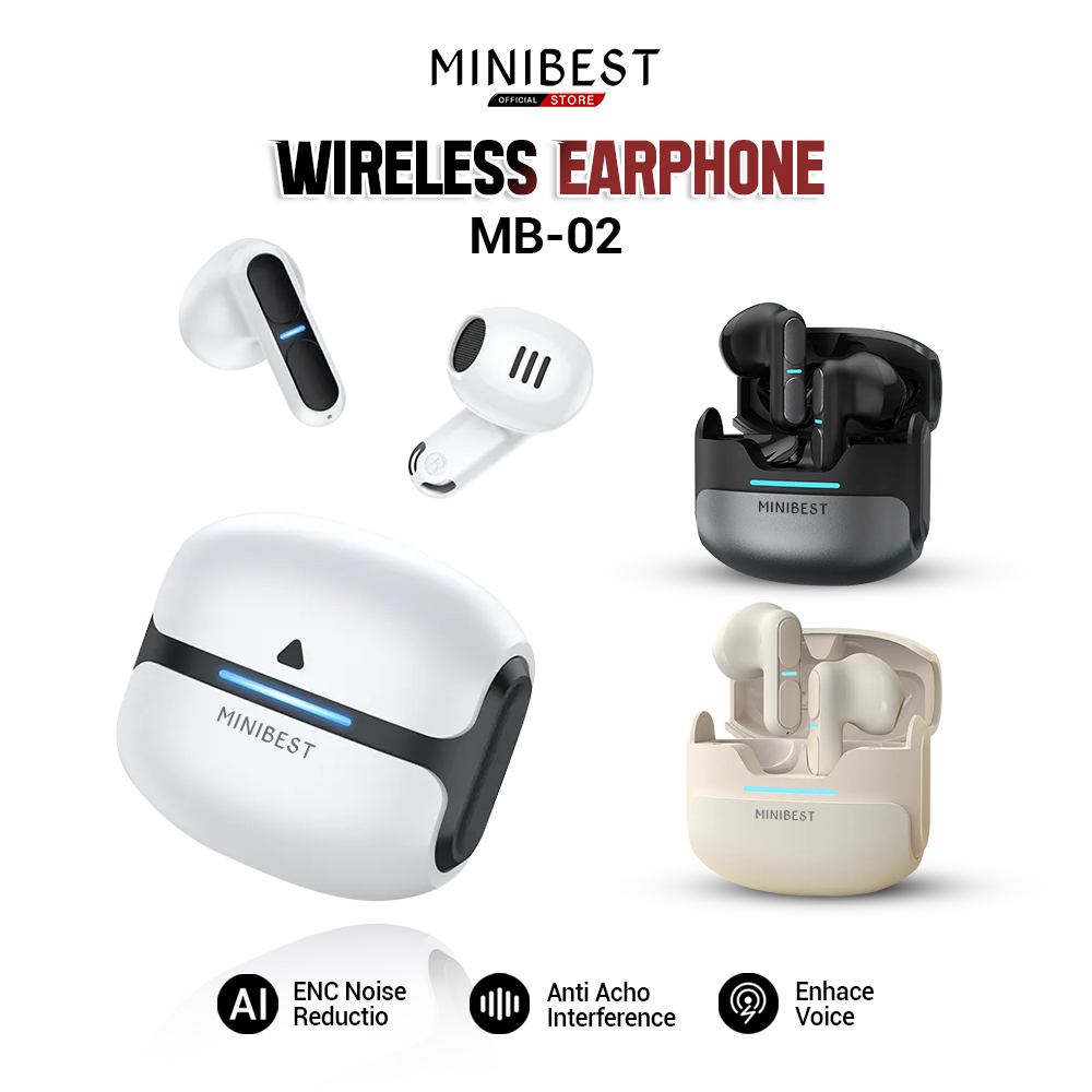 Jual MINIBEST MB02 TWS Earphone Headset Bluetooth V5.3 ENC Technology ...