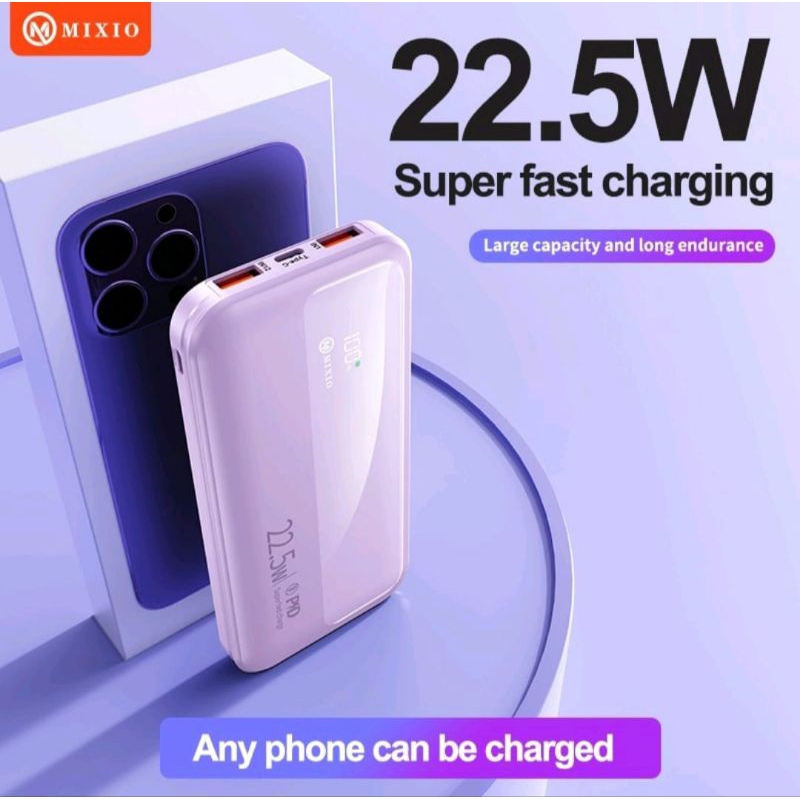 Jual MIXIO MP-01 10000Mah Macaron Powerbank Slim Fast Charging Type C ...