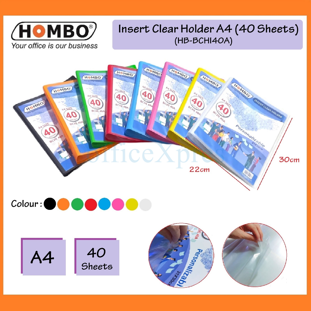 Jual Insert Clear Holder A4 F4 10,20,40 Lembar / Map Plastik Pocket / Dokumen Keeper / Plastik ...