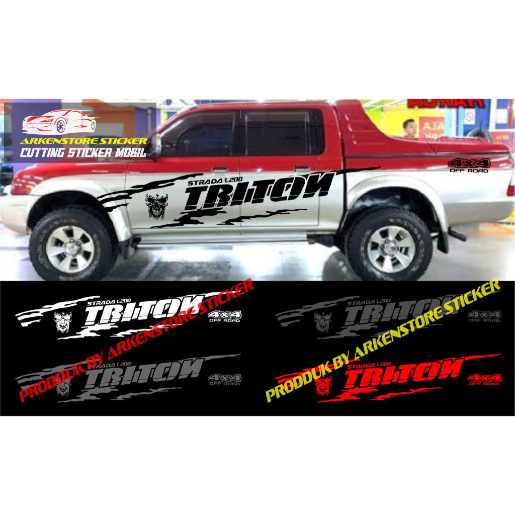 Jual Sticker stiker mobil strada l200 triton cutting mobil mitsubishi ...