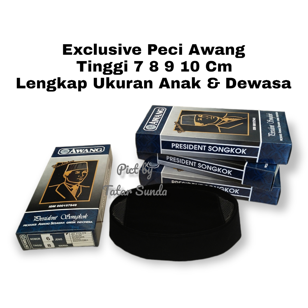 Jual Peci Awang Tinggi 7 8 9 10 Cm Hitam Polos Ac Awang Original ...
