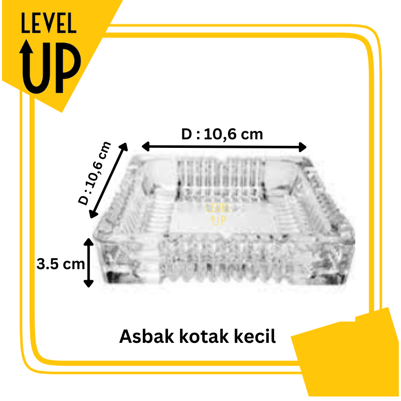Jual Asbak Kotak Kaca Kristal Ashtray Crystal Glass Tebal Bagus / Asbak ...