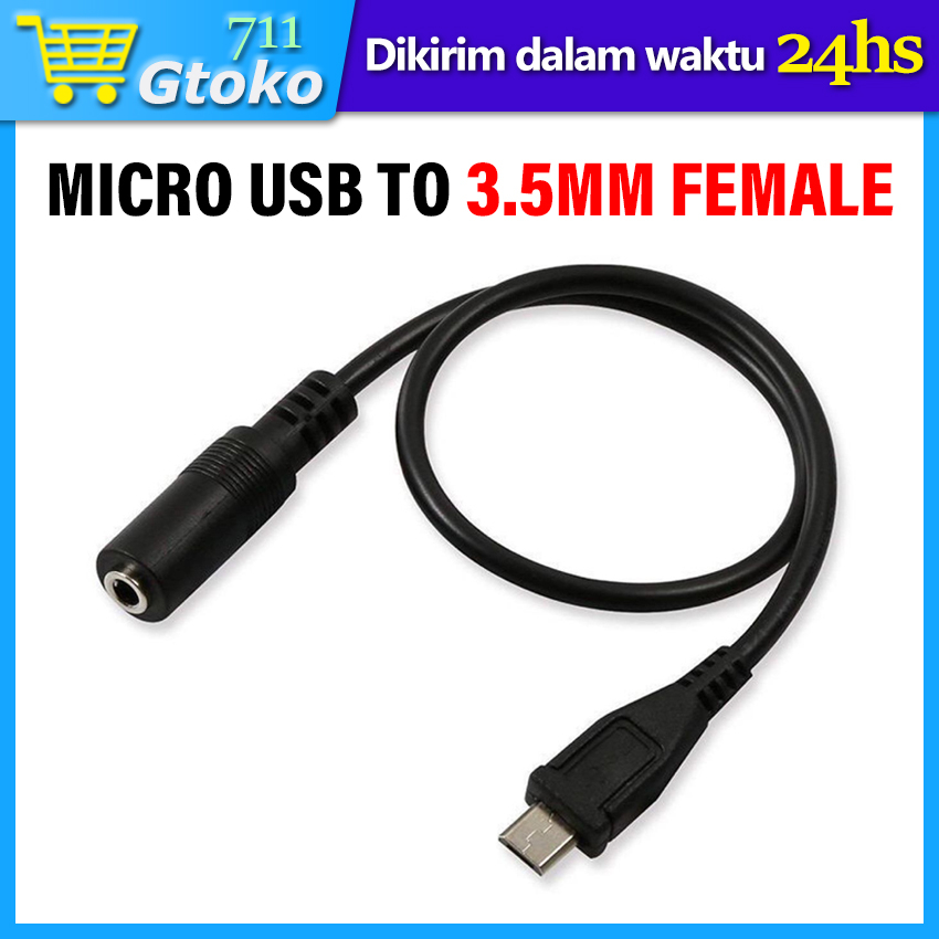 Jual Kabel USB Micro to Audio Jack 3.5mm Female Adapter Panjang 30 cm ...
