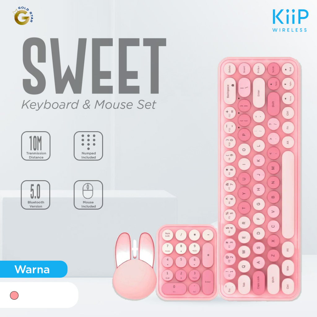 Jual KiiP - Sweet 3in1 Keyboard Mouse Set Wireless 2.4G | Shopee Indonesia