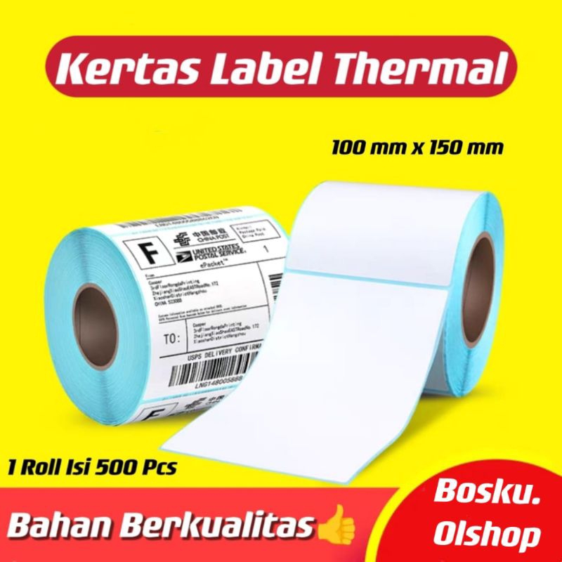 Jual Kertas Thermal 100x150mm/Kertas Thermal Label Barcode A6⭐BOSSKU⭐ | Shopee Indonesia