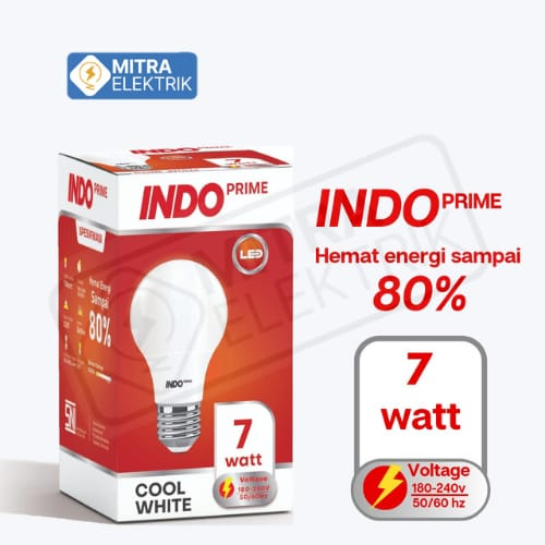 Jual INDO PRIME Lampu LED 7W E27 7000K - Cool White | Shopee Indonesia