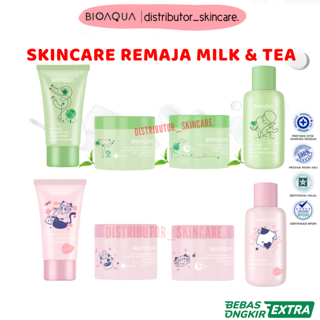 Jual BIOAQUA Milk Niacinamide Glowing & Brightening Skincare Series ...