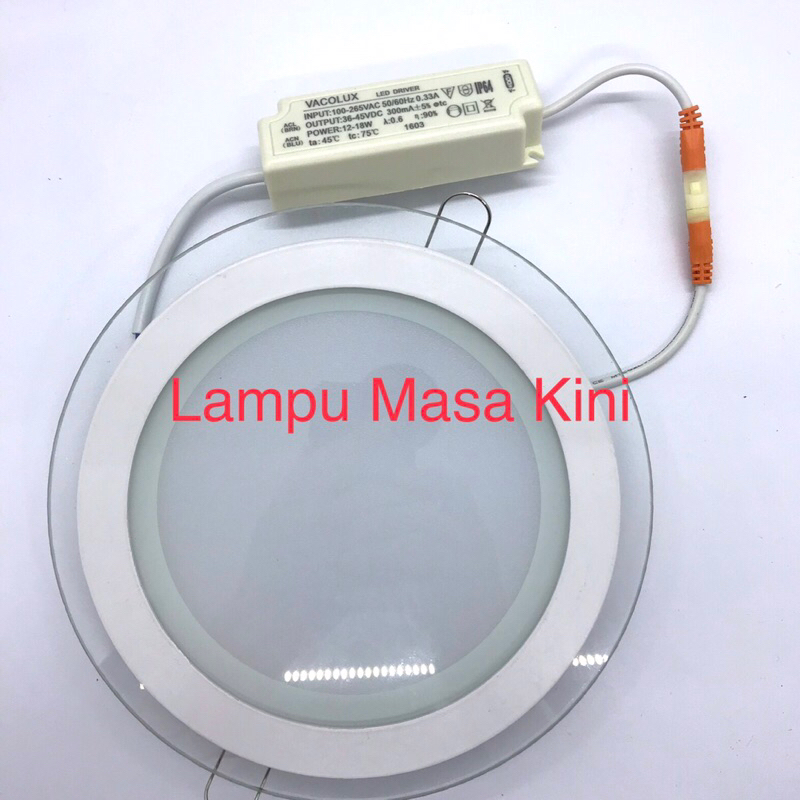 Jual Lampu downlight led panel bulat 18watt inbow kaca warmwhite ...