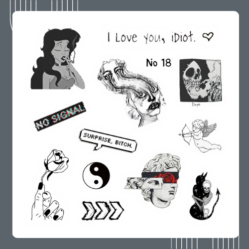 Jual [PART 2] Black and White sticker / stiker hitam putih / stiker ...