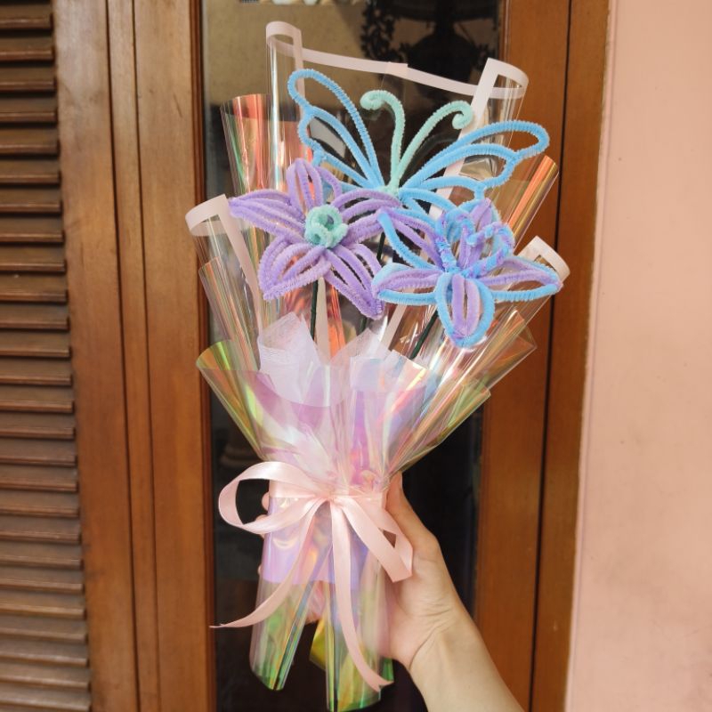 Jual (Pre-Order) Buket Bunga Bulu Kawat // Flowers Bouquet // Buket ...