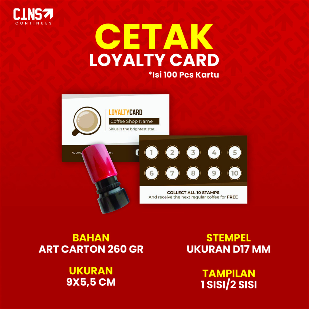 Jual Cetak Kartu Member/Loyalty Card + Stempel Mini, Desain Custom ...