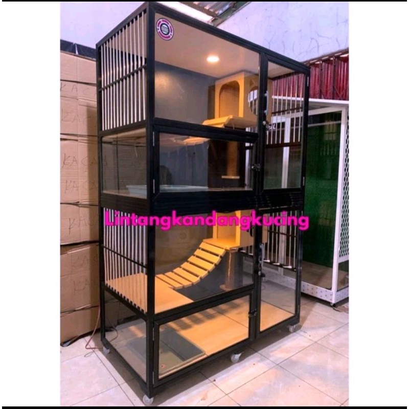 Jual rumah kandang kucing besar tingkat 2 alumunium murah full ...