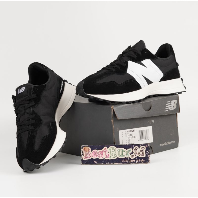 Jual Sepatu NB New Balance 327 Black White Sepatu NB Hitam | Shopee ...