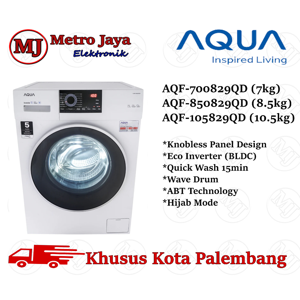 Jual MESIN CUCI FRONT LOADING 10 KG AQUA JAPAN FQW 105829 QD | Shopee ...