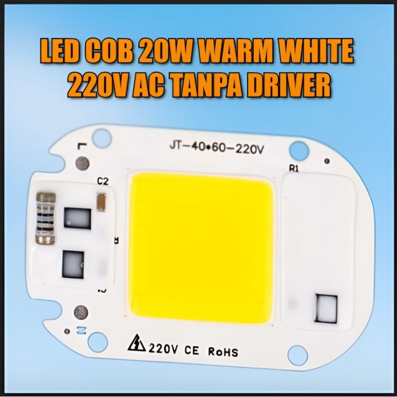 Jual LED HPL 20W WARM WHITE 220V AC listrik PLN Tanpa driver Suku ...
