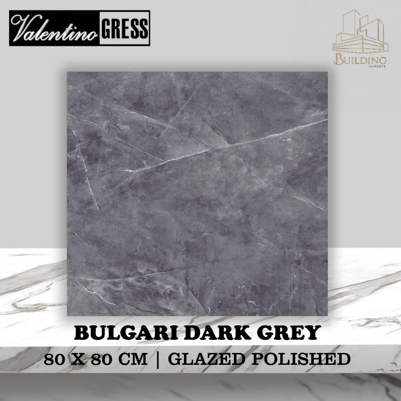 Jual Granite Lantai 80x80 BULGARI DARK GREY/GLOSSY/VALENTINO GRESS ...