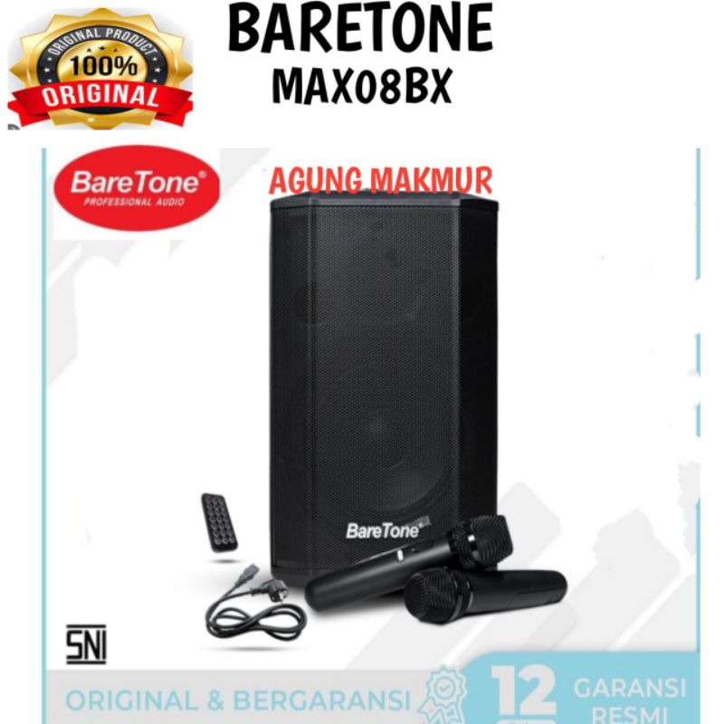 Jual Speaker Portable Baretone MAX08BX Original 8 inch Speaker Portable ...