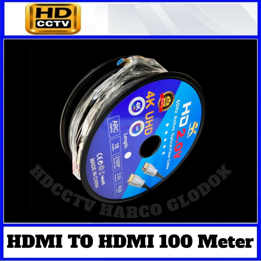Jual Kabel HDMI Fiber Optic Active Versi 2.0 4K Ultra HD 100 Meter ...