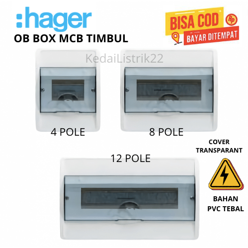 Jual BOX MCB HAGER OB OUTBOW TEMPEL 4 8 12 18 pole group | Shopee Indonesia