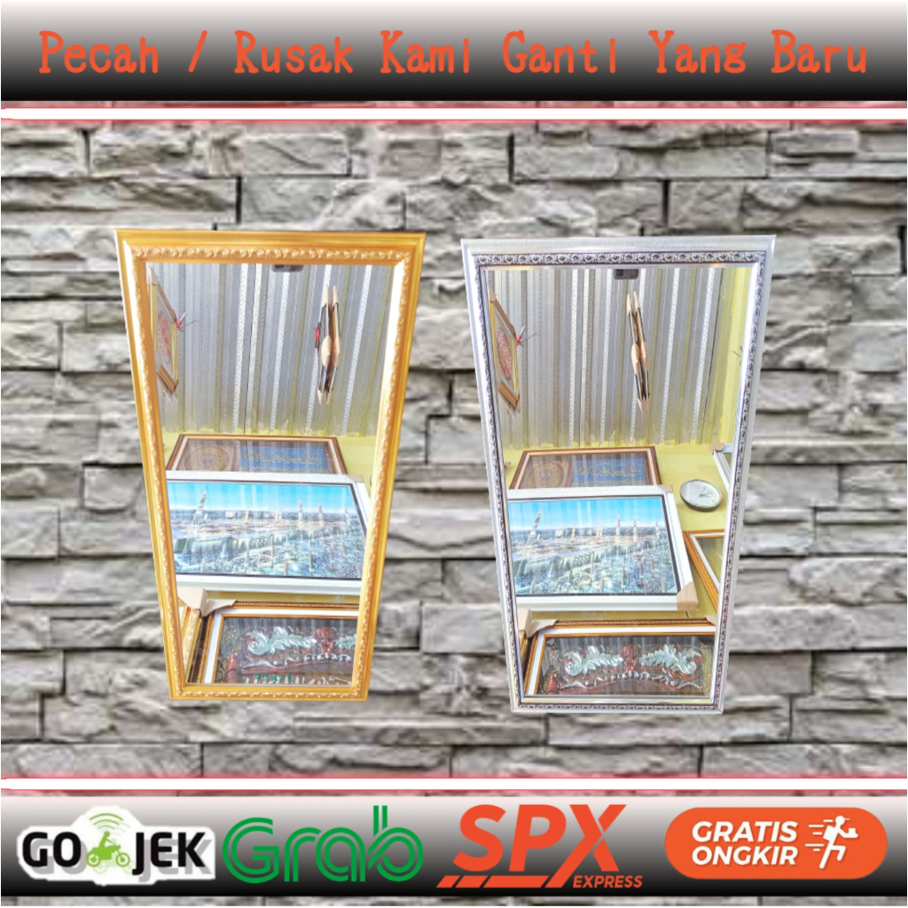 Jual Kaca Cermin Bingkai Motif 3 Cm Ukuran 35 x 97Cm Full Bingkai ...