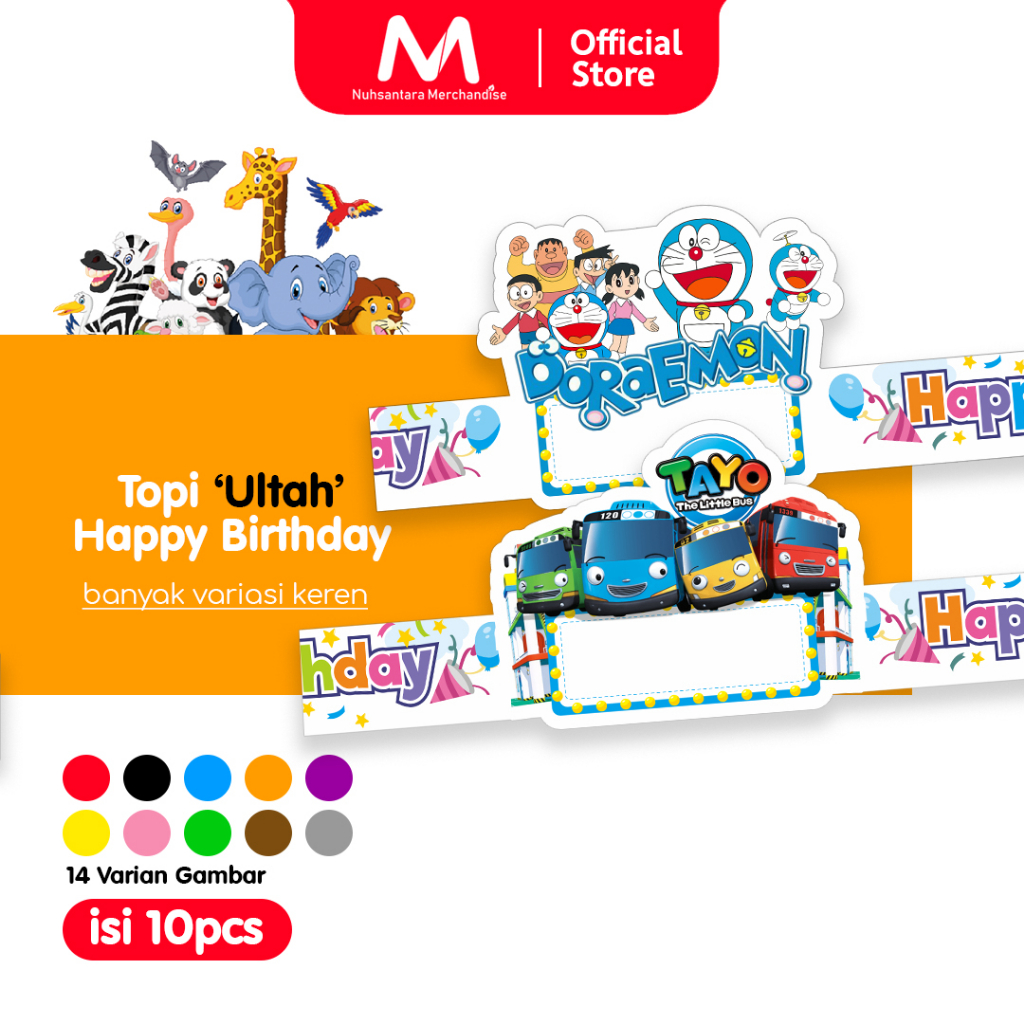 Jual TOPI LINGKAR ULTAH ANAK 10PCS / TOPI PESTA ULANG TAHUN ANAK / TOPI ...