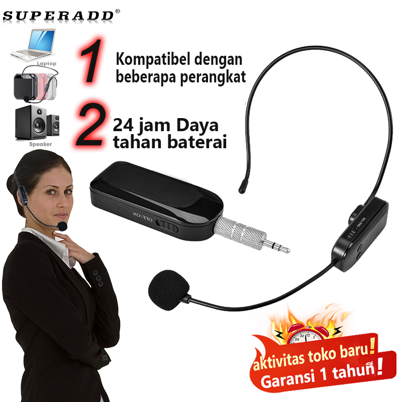 Jual 【Pabrik】Mikrofon Mic Clip On Wireless microphone UHF 2.4G Presentasi Tur Imam Masjid ...