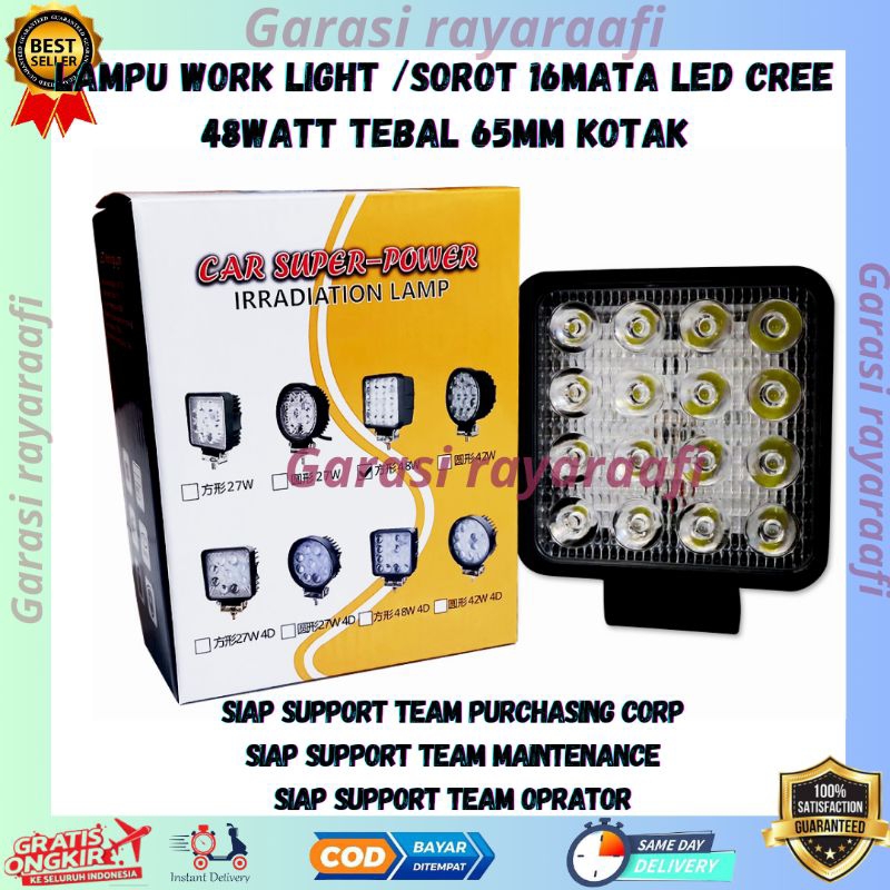 Jual lampu sorot 16mata 48watt led cree lampu sorot truk forklift ...