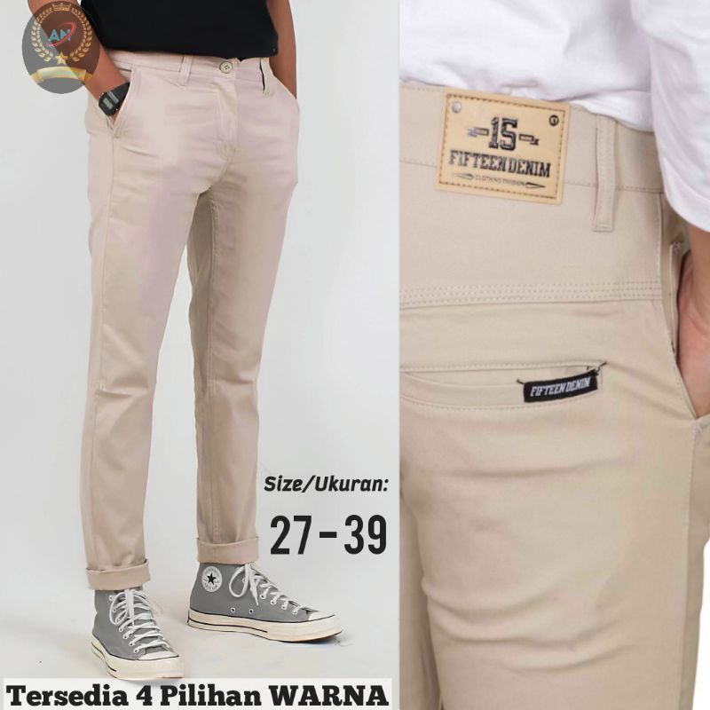 Jual Celana Chino Pria Panjang Slimfit Chinos cowo cino cowok Premium pensil / Celana pria ...