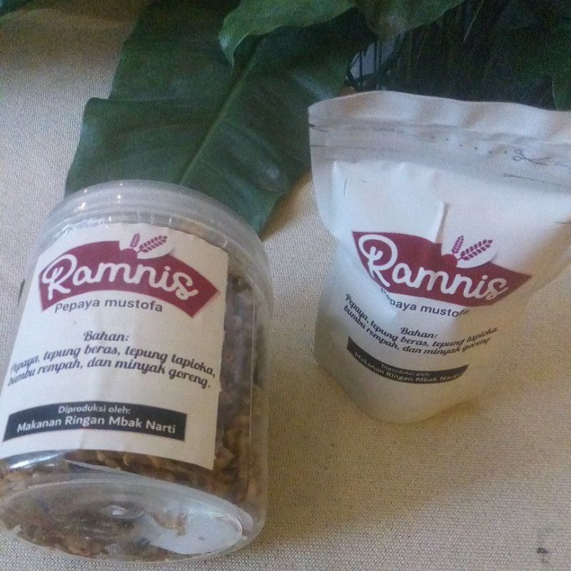 Jual Ramnis Keripik Pepaya Mustofa/ stik pepaya, gluten free, camilan ...