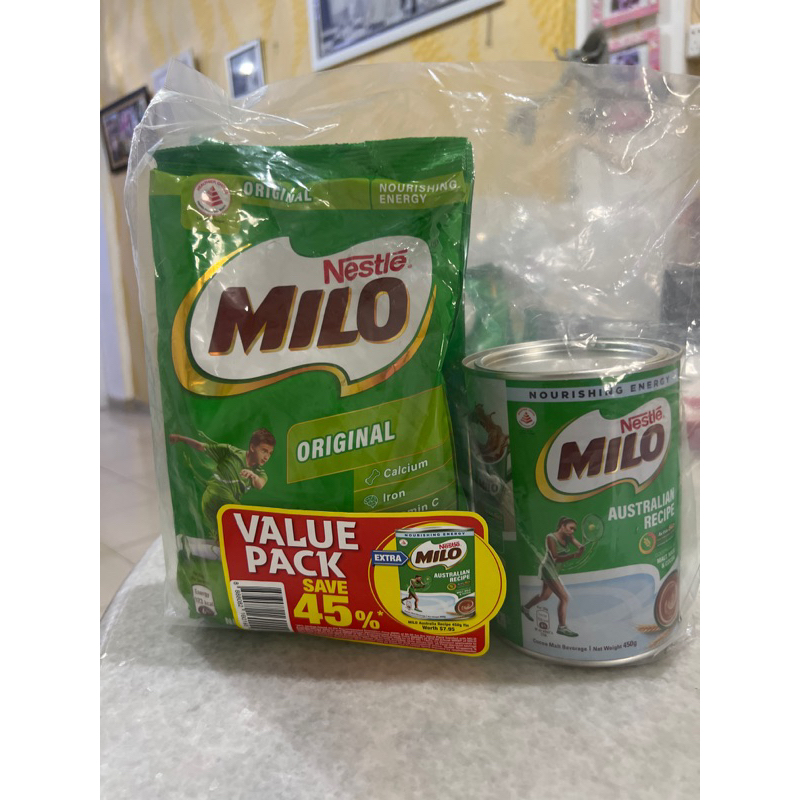 Jual Milo import twinpack sgp & Australia ( sachet 900gram + kaleng 1 ...