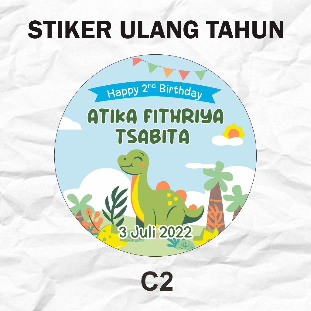Jual (ukuran 8 cm)stiker ulang tahun/stiker happy birthday/sticker ...