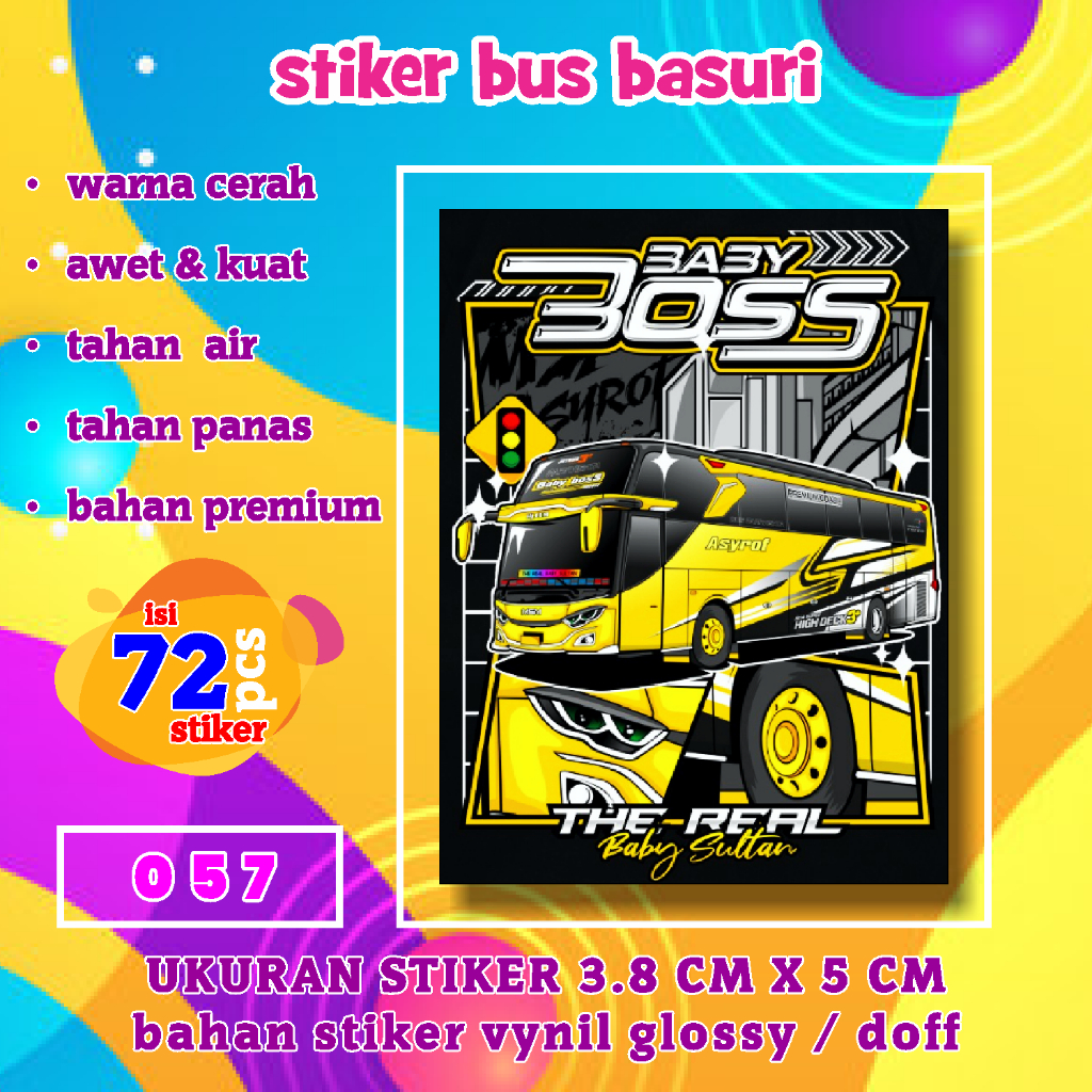 Jual stiker bus basuri baby boss [057] warna cerah kuat tidak luntur ...