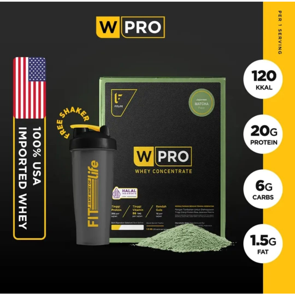Jual WPRO CONCENTRATE FITlife - Whey Protein - 3,3lbs/1,5kg 50 sajian ...